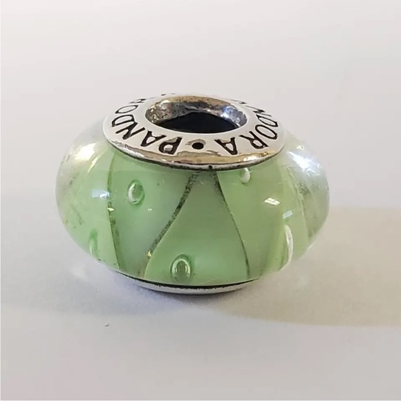 Pandora | Jewelry | Pandora Pair Of Green Looking Glass Murano Glass ...